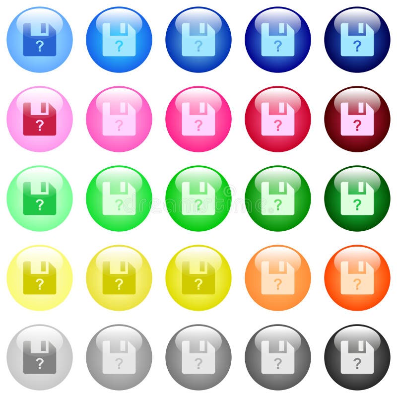 Unknown File Icons in Color Glossy Buttons Stock Vector - Illustration ...