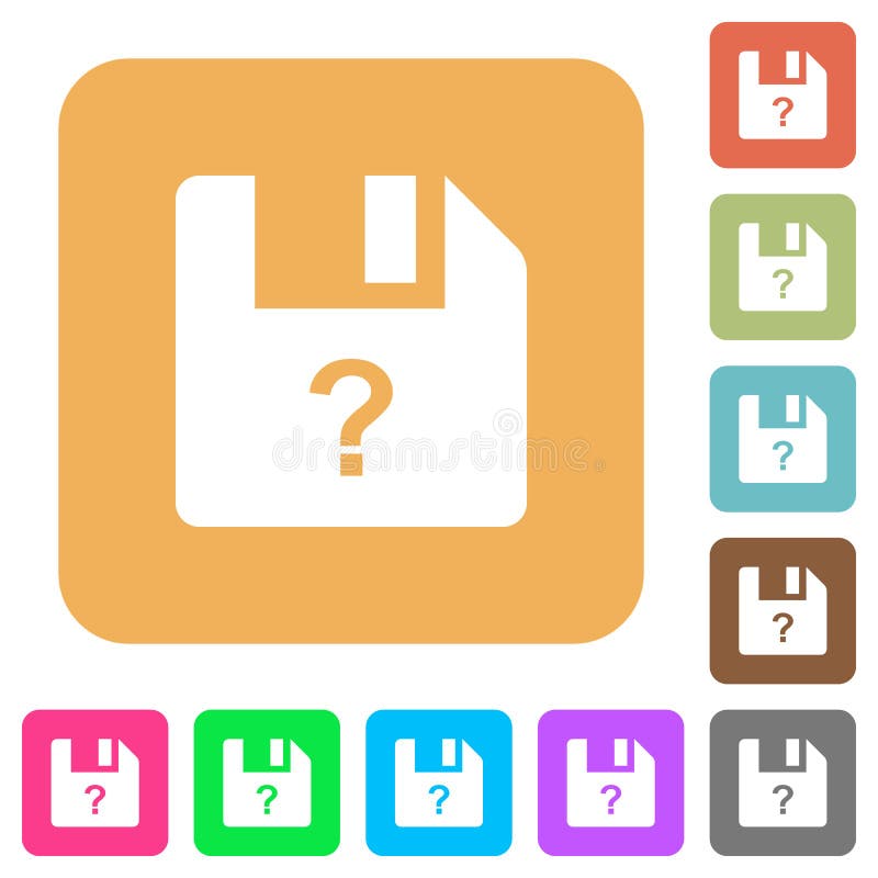 Unknown File Rounded Square Flat Icons Stock Vector - Illustration of ...