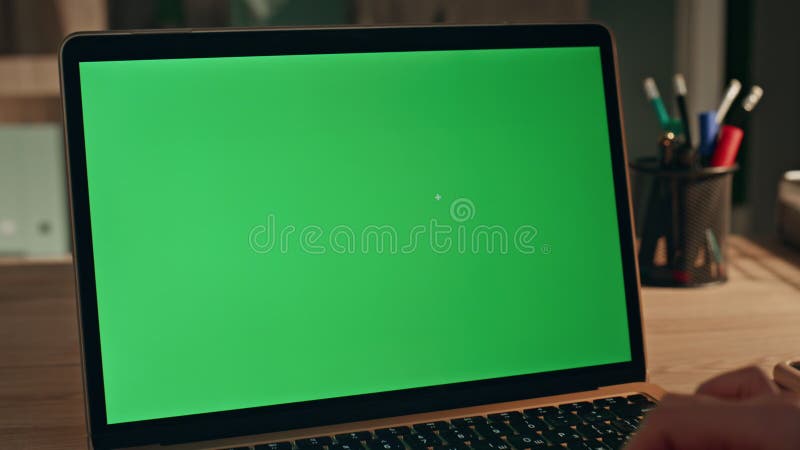 Unknown Freelancer Using Mockup Laptop for Online Work at Home Office ...