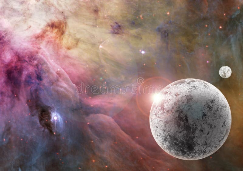 Unknown Frozen Planet in Deep Space Stock Illustration - Illustration ...