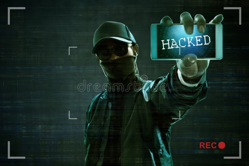 Hacker Anonymous Using Smartphone on the Street Stock Image - Image of ...