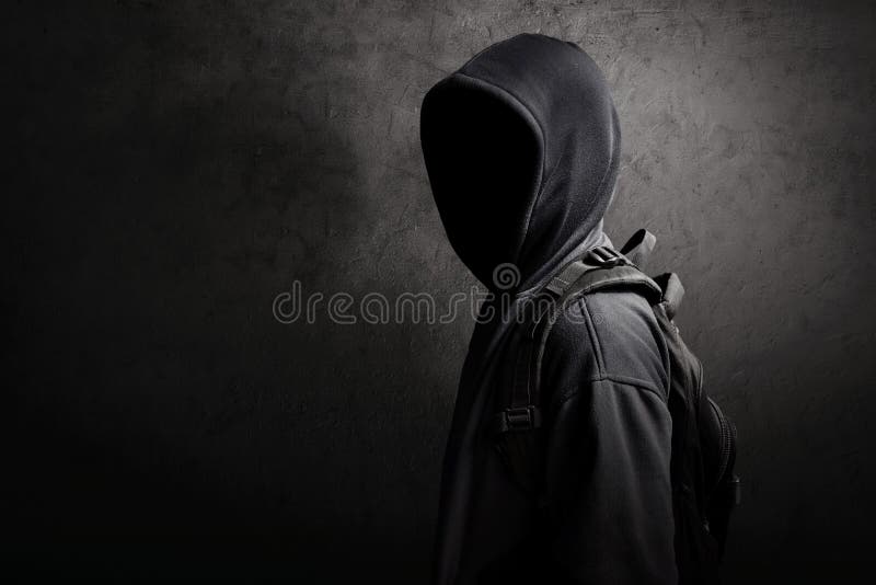 Hacker standing alone stock photo. Image of scary, shadow - 84629412