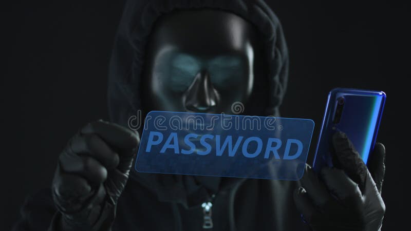 Hacker Wearing Black Mask Pulls MAC ADDRESS Tab from a Smartphone ...