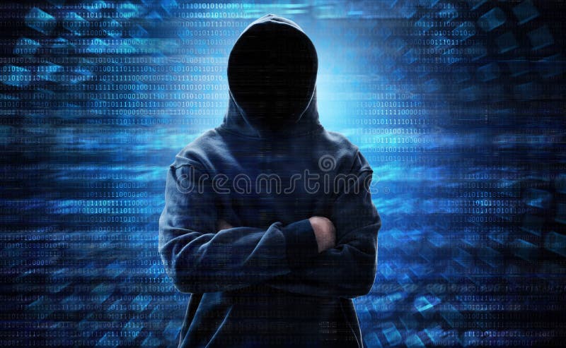 Hacker standing alone stock photo. Image of scary, shadow - 84629412