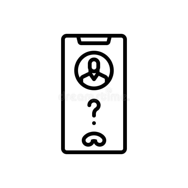 Black Line Icon for Unknown, Call and Fraud Stock Illustration ...