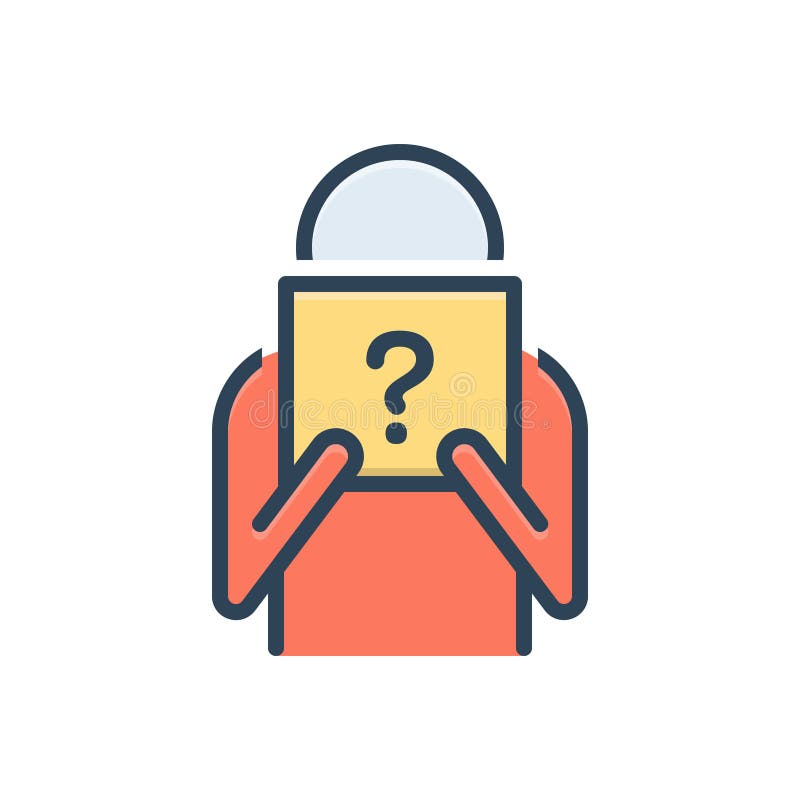 Color Illustration Icon for Unknown, Unnamed and Unfamiliar Stock ...