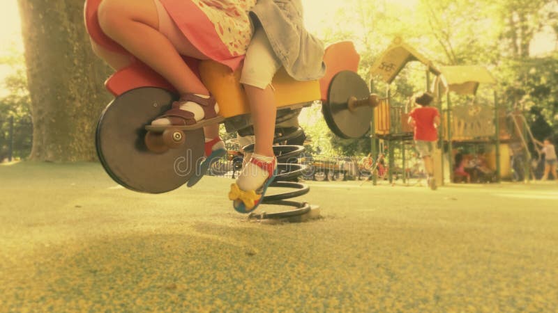 Unknown Kids Having Fun on the Playground in Summer Stock Illustration ...