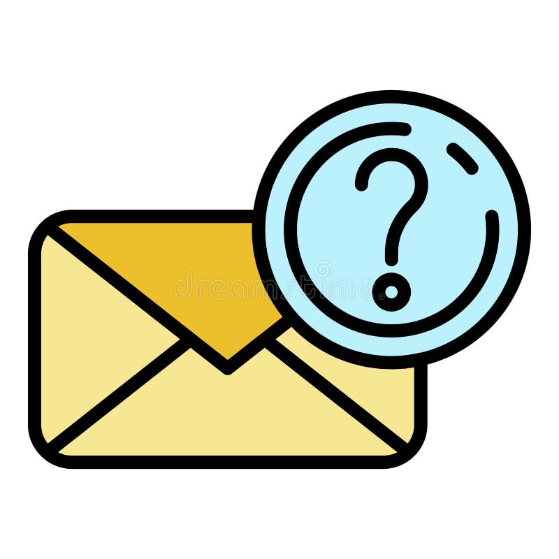 Unknown Letter Icon Color Outline Vector Stock Vector - Illustration of ...