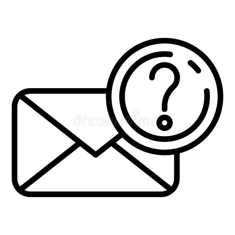 Unknown Letter Icon, Outline Style Stock Vector - Illustration of ...