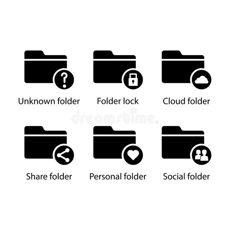 Unknown, Lock, Cloud, Share, Personal, Social, Folder Icon Stock Vector ...
