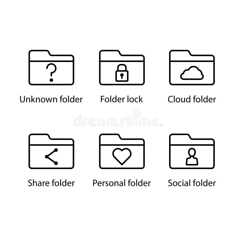 Unknown Lock Cloud Share Personal Social Folder Icon Stock ...