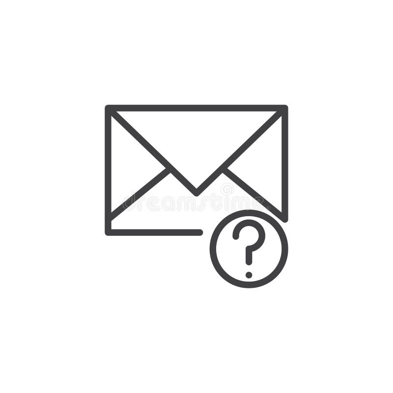 Unknown email line icon stock vector. Illustration of question - 107869330