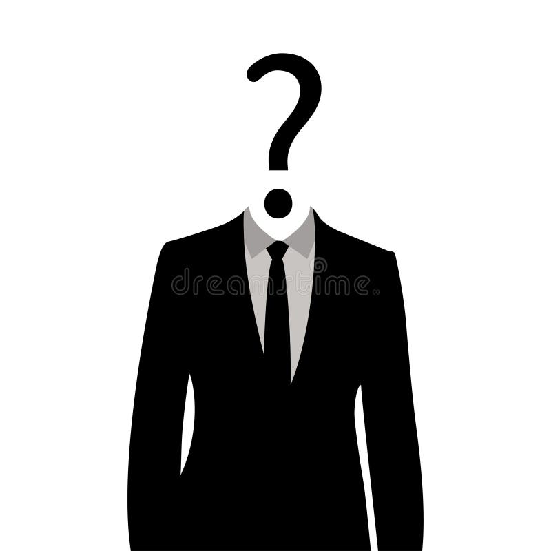 Unknown man in suit stock vector. Illustration of question - 49582478