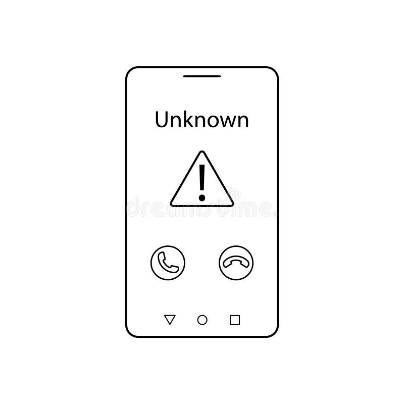 Unknown Number. Vector Outline Illustration. Smartphone Icon Stock ...