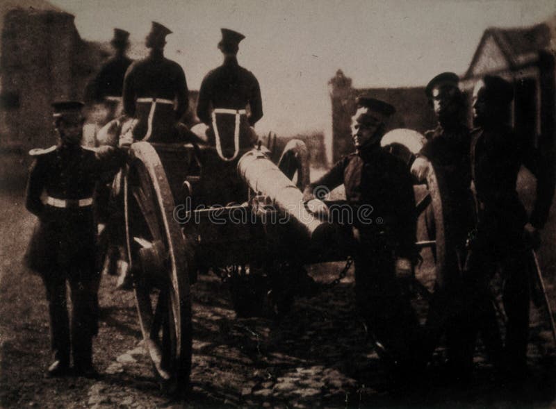 Unknown Officer And Three Mounted Soldiers Of The Leith Fort Artillery ...
