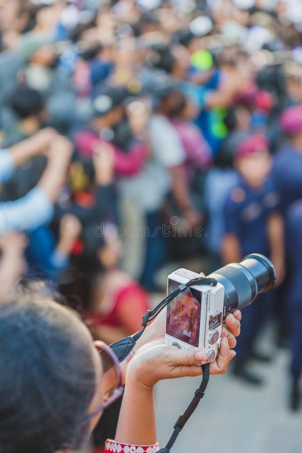 Unknown People Taking Photos with Camera Editorial Stock Image - Image ...