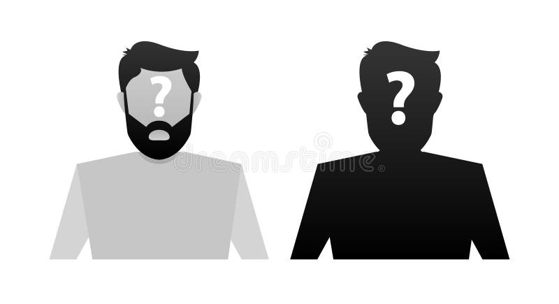 Unknown Person. Incognito, Anonymous Male. Silhouette Profile Avatar ...