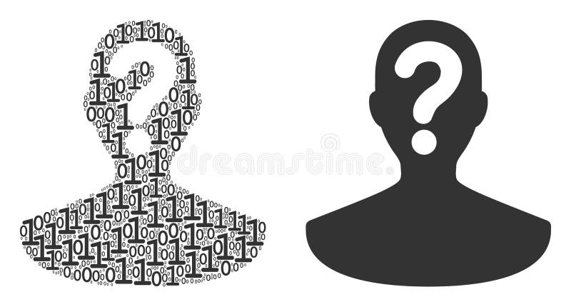 Unknown Person Collage of Binary Digits Stock Vector - Illustration of ...