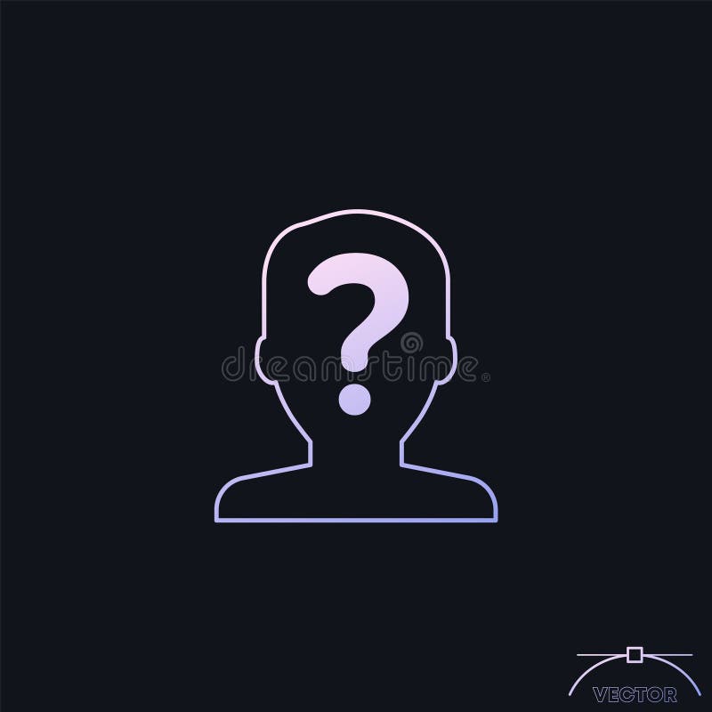 Unknown Person or User Icon with Gradient Stock Vector - Illustration ...