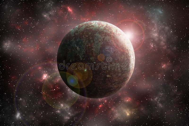 Unknown Planet from Outer Space. Space Nebula. Cosmic Cluster of Stars ...