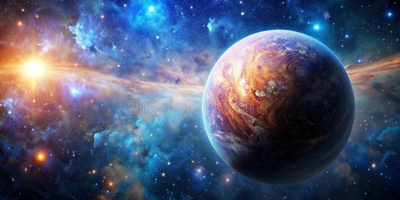 Unknown Planet in Outer Space. 3D Illustration Stock Illustration ...