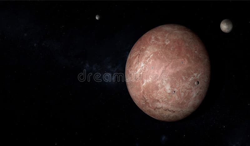 Unknown Planet in Outer Space with Stars and Nebulas. Space Exploration ...