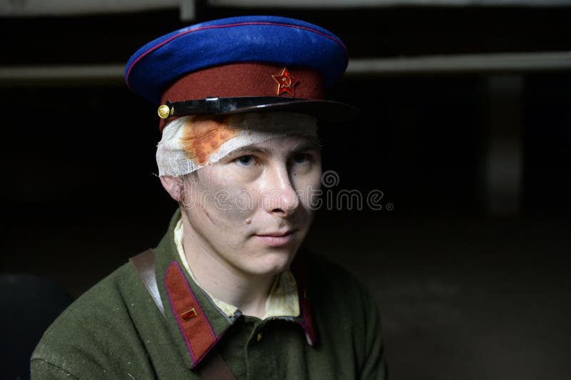 Unknown Reenactor in the Uniform of 1941 Commander of the Military Unit ...