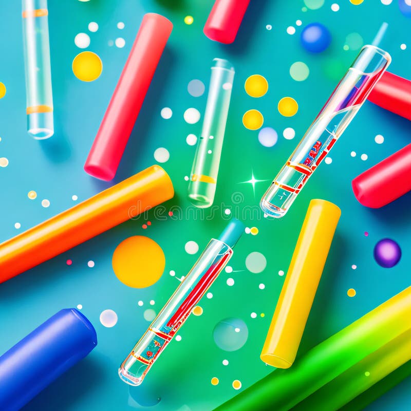 Unknown Shapes and Objects Resembling Test Tubes in a Scientific ...