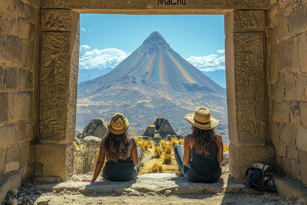 Unknown Sightseers are Walking on Rainbow Mountain in Peru Stock Image - Image of happy, peru ...