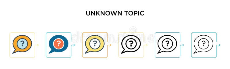 Unknown Topic Vector Icon in 6 Different Modern Styles. Black, Two ...