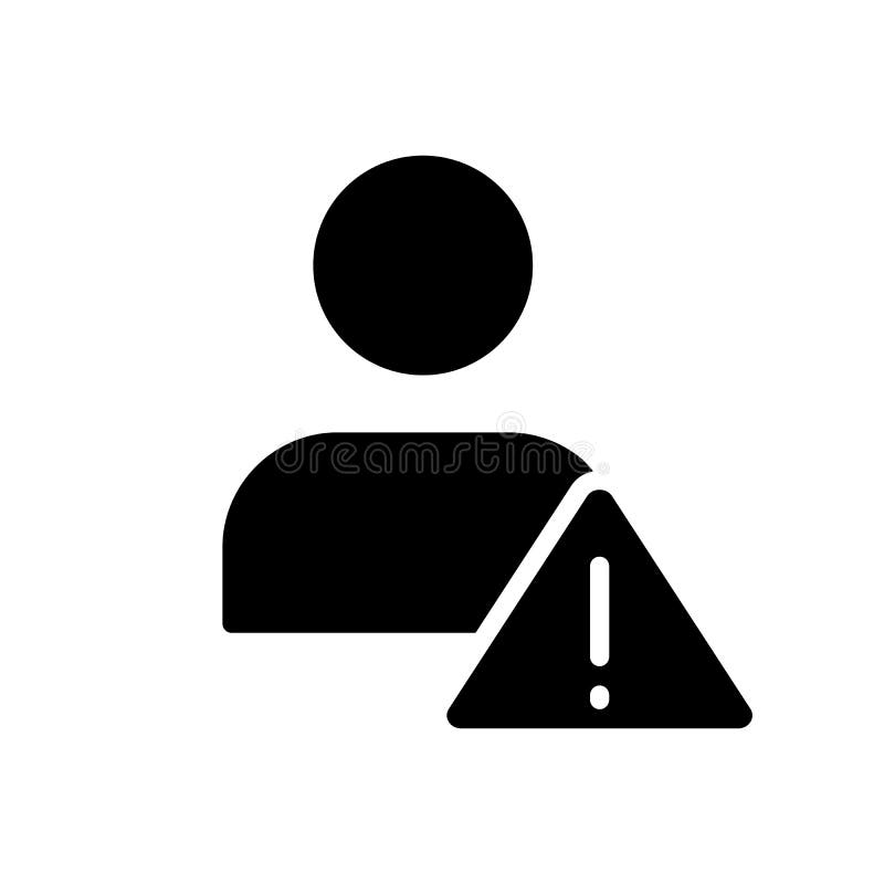 Unknown User Warning Black Glyph Icon Stock Vector - Illustration of ...