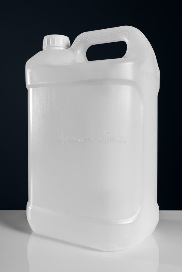 Unlabeled White Plastic Tank Canister Chemical Liquid Container Stock ...