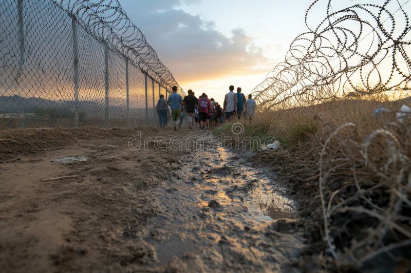 Unlawful Passage Refugee Attempts Illegal Crossing Migration Struggles ...