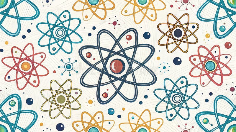 Vibrant Atomic Science Patterns Abstract Illustrations for Scientific ...