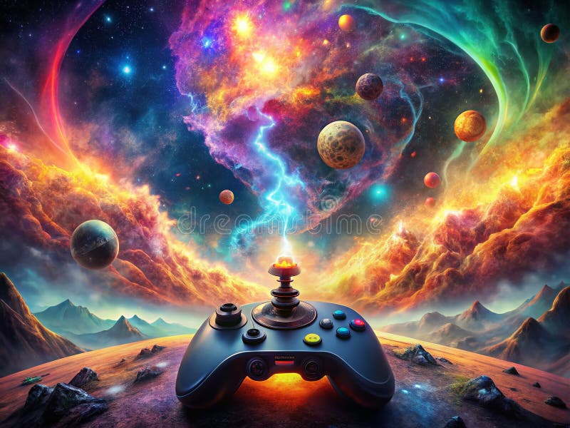 Unleash Inner Cosmic Power Explore a Surreal Joystick of Vibrant ...