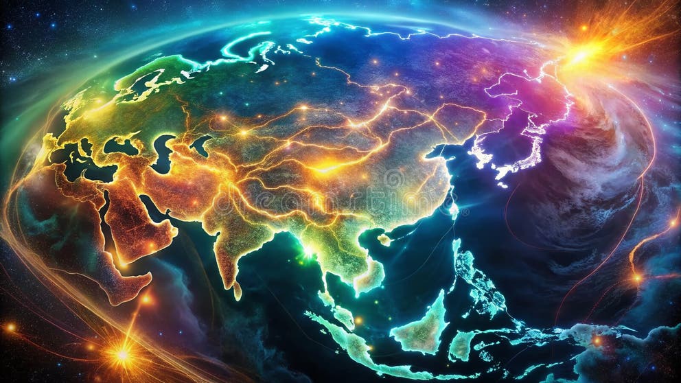 Visualize Asian Data Trends with this Blank State Outline Map a Surreal ...