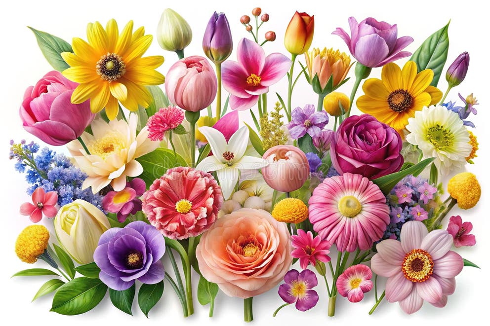 Vibrant Spring Flowers Clip Art Collection a Bountiful Resource for ...