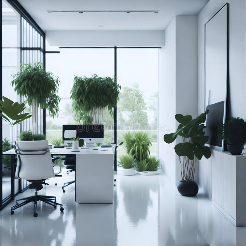 Unleash Your Creativity in a Clean and Minimalistic Office Space Stock ...