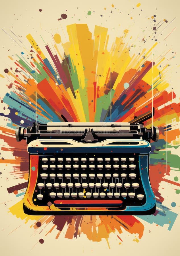 Vibrant Typewriter: Express Your Creativity with Colorful Design Stock ...