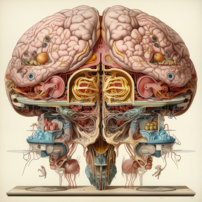 Whimsical Wonders: Playful Human Brain Illustration Stock Illustration ...