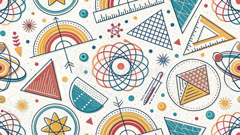 Vibrant Geometric Patterns Abstract Illustrations for Math Science ...
