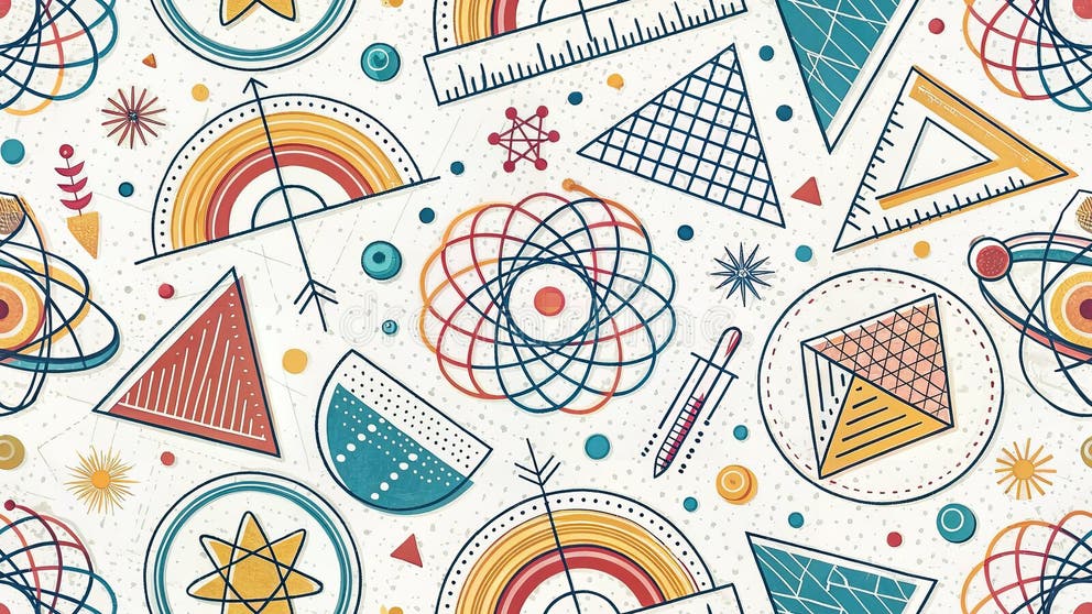 Vibrant Geometric Patterns Abstract Illustrations for Math Science ...
