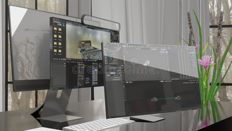 Computer with Dynamic Screen Display Featuring an Illustration of a ...