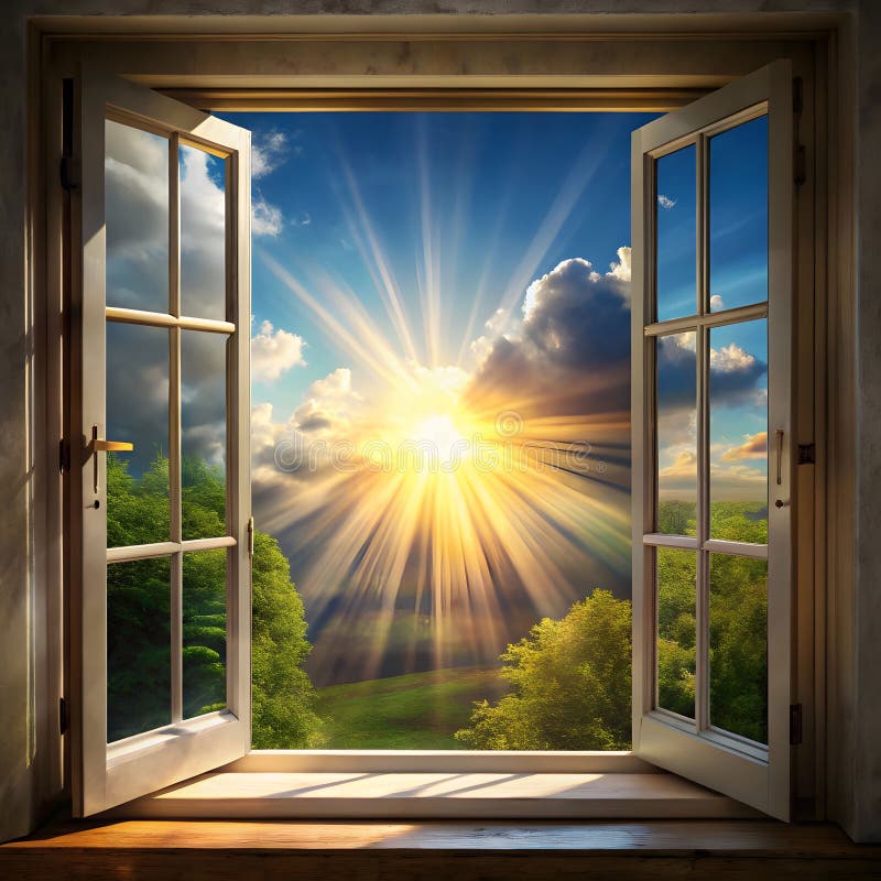 Sunlight Streaming through an Open Window Where Warmth and Light Create ...