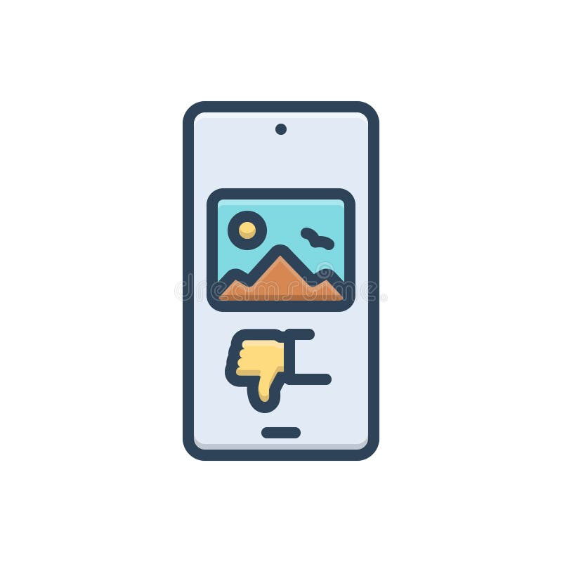 Color Illustration Icon for Unlikely, Implausible and Dislike Stock ...
