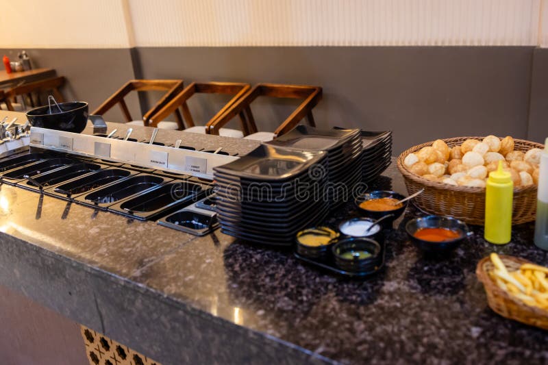 Unlimited Buffet Counter with Many Items Kept for Self Service at ...