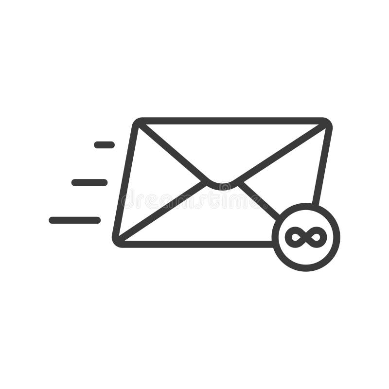 Unlimited Fast Email, Icon in Line Design. Email, Unlimited, Fast ...