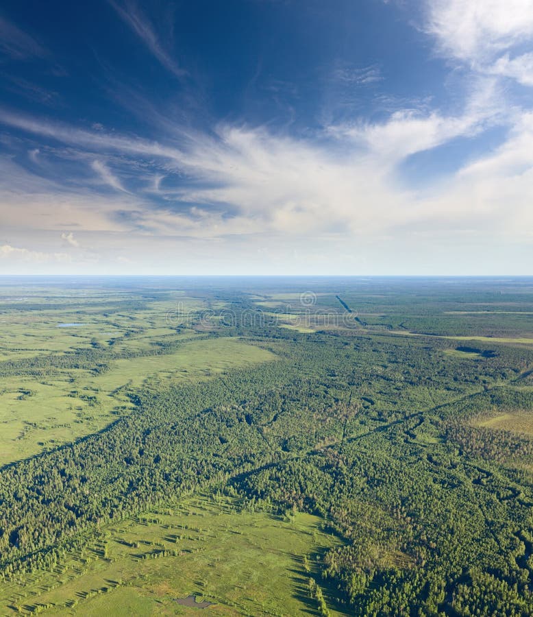 Forest Terrain with River in Autumn, Top View Stock Image - Image of ...