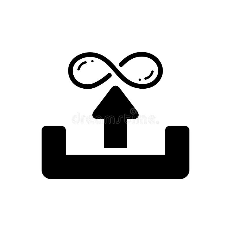 Black Solid Icon for Unlimited, Upload and Infinite Stock Vector ...