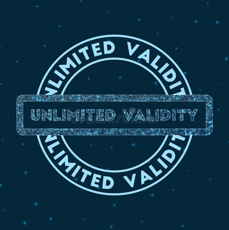 Unlimited validity. stock vector. Illustration of blue - 188314332